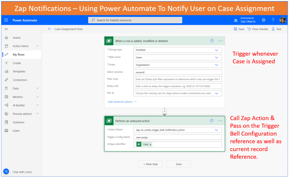 How To Generate In App Notifications Using Power Automate Flow When Using Zap Notifications