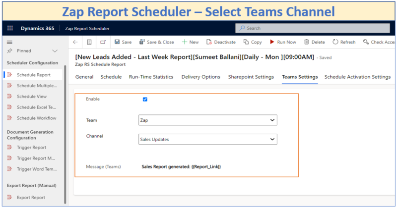 Now Generate Report as per schedule and share the Download link in ...